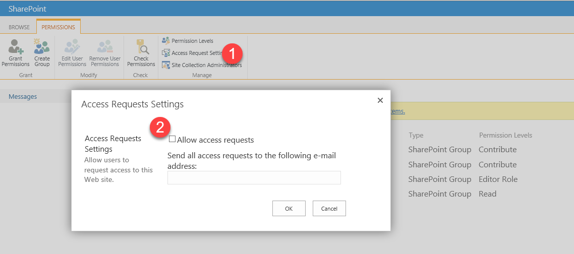 Disablaing Access Requests Sharepoint Sharks Blog 4409